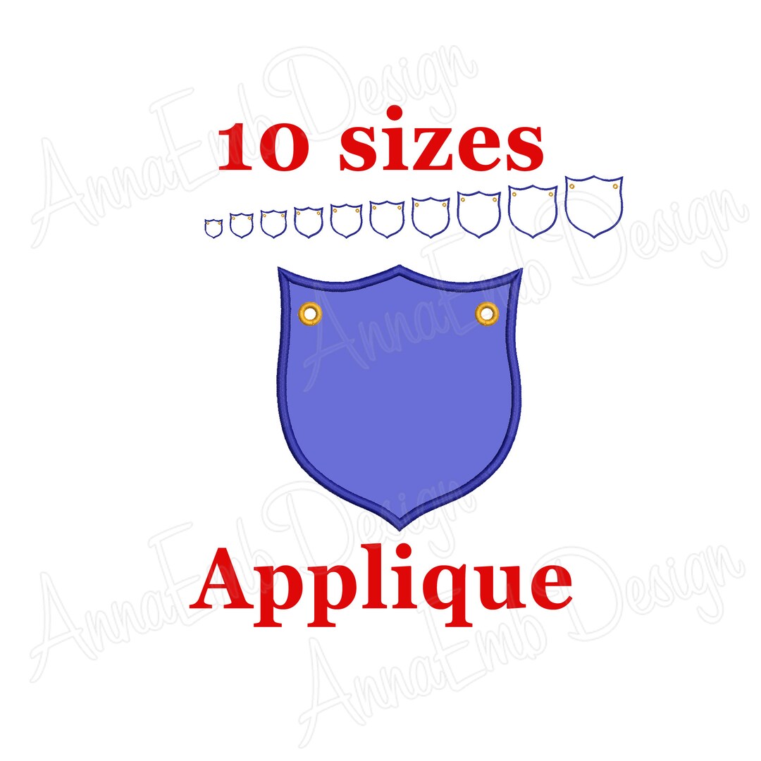 Shield Banner Embroidery Design Shield Applique Shield Design Machine ...