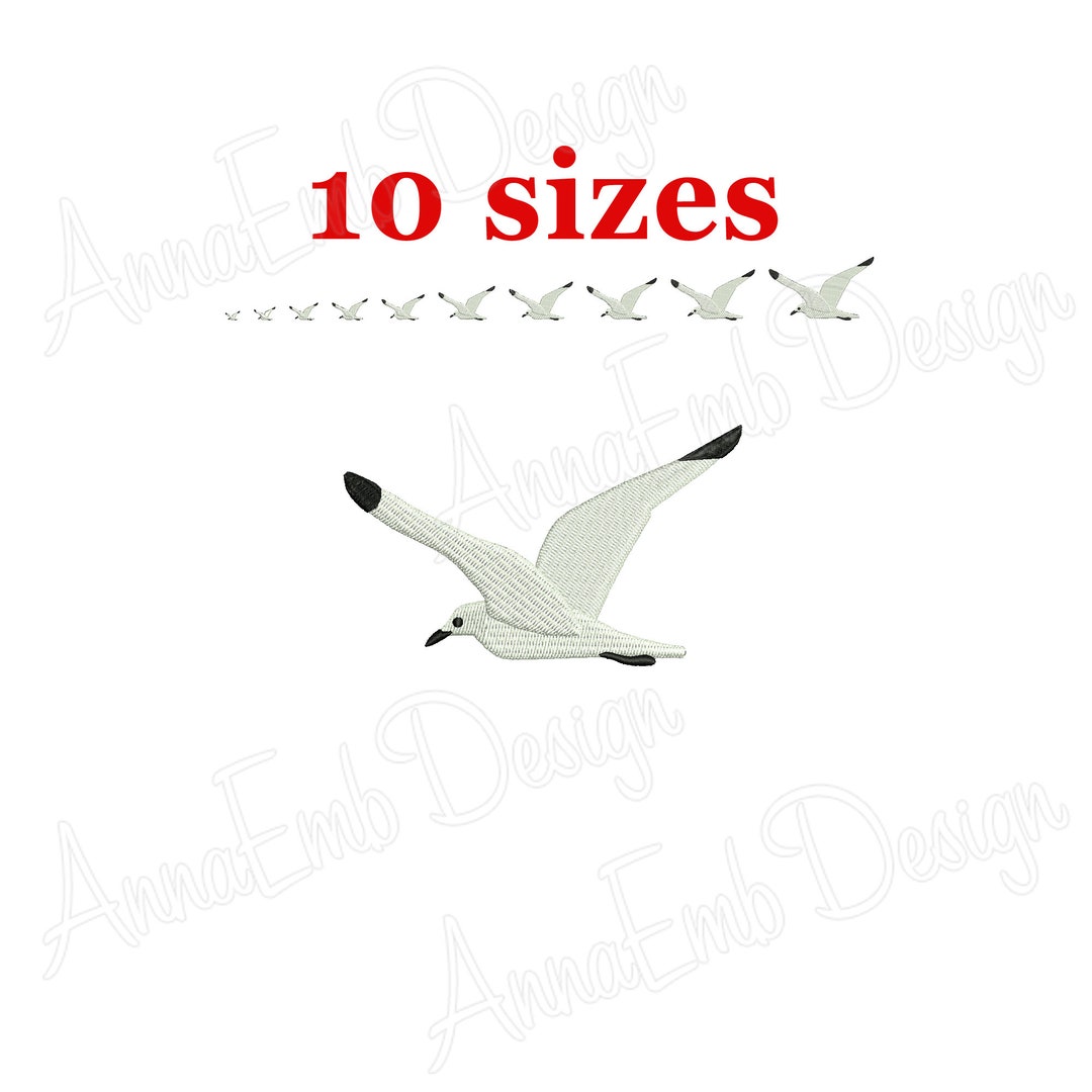 Seagull Embroidery Design. Mini Seagull Embroidery. Machine Embroidery ...