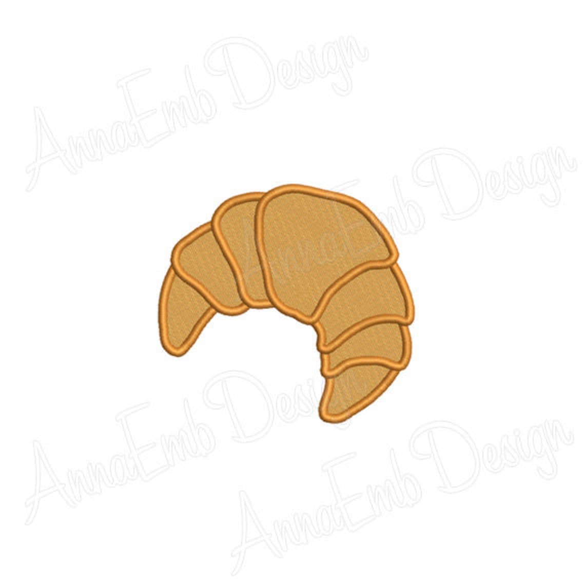 Croissant Embroidery Design. Croissant Silhouette Embroidery. - Etsy