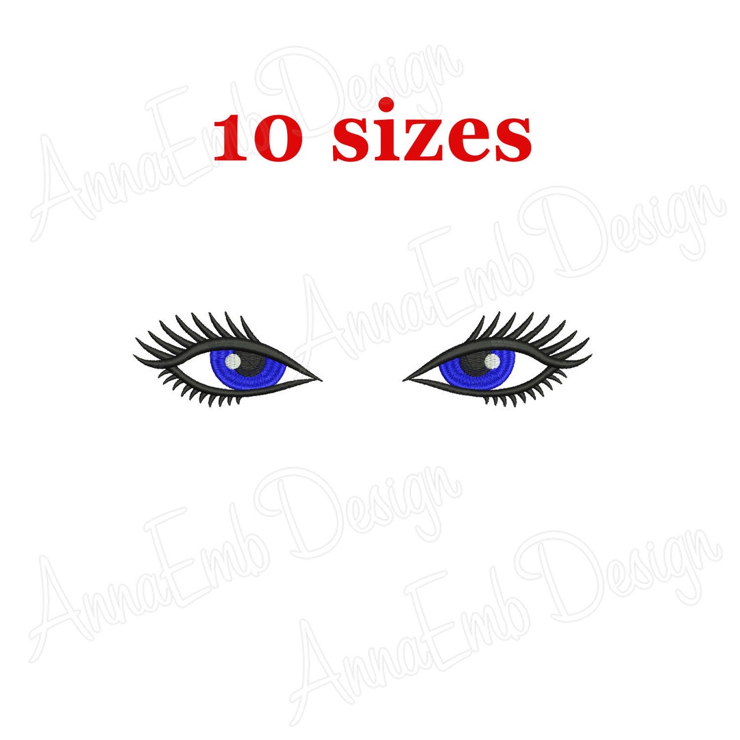 Eyes With Lashes Embroidery Design. Eyes Embroidery Design. Face ...