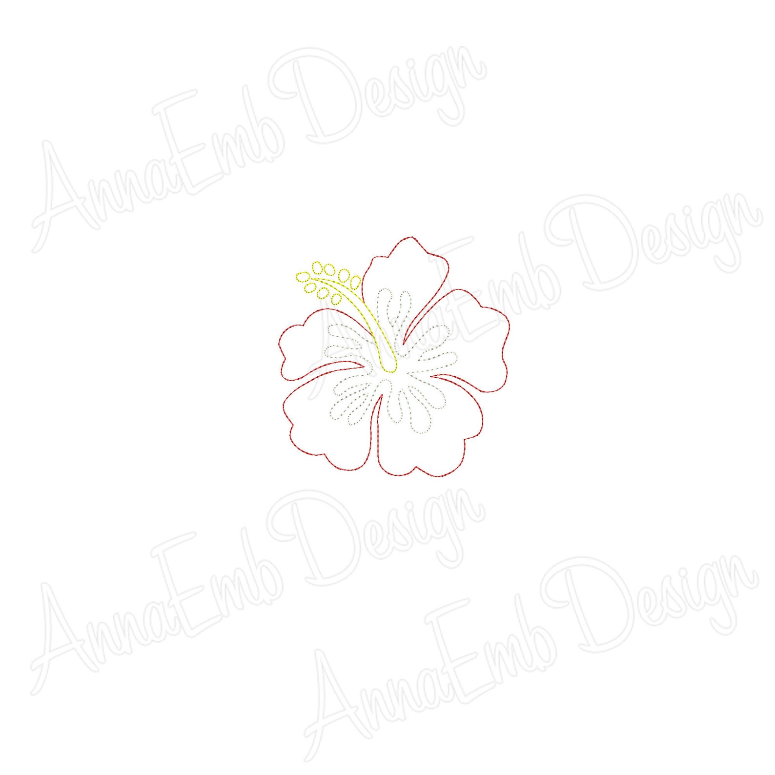 Hibiscus Embroidery Design. Hibiscus Design. Mini Hibiscus. - Etsy
