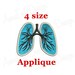 Lungs Applique Embroidery Design. Lungs Embroidery Design. Anatomy ...