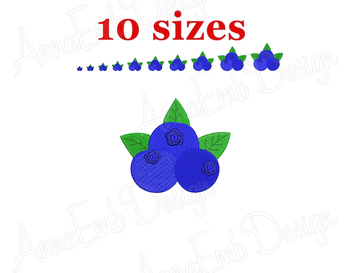 Digital, Blueberry, Machine Embroidery Design, 4 Sizes - Etsy Canada