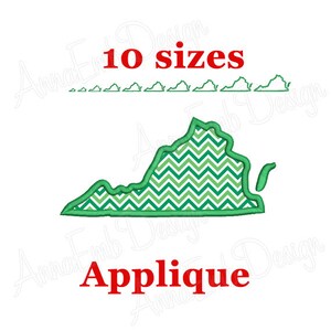 Virginia Applique Embroidery Design. Virginia State Design. Machine ...