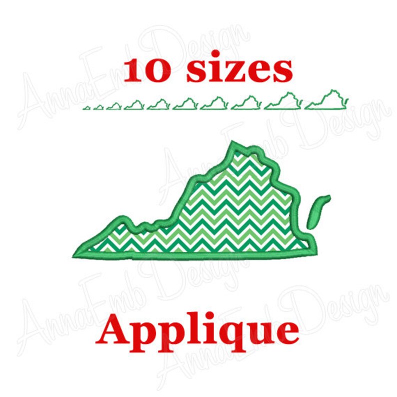Virginia Applique Embroidery Design. Virginia State Design. - Etsy