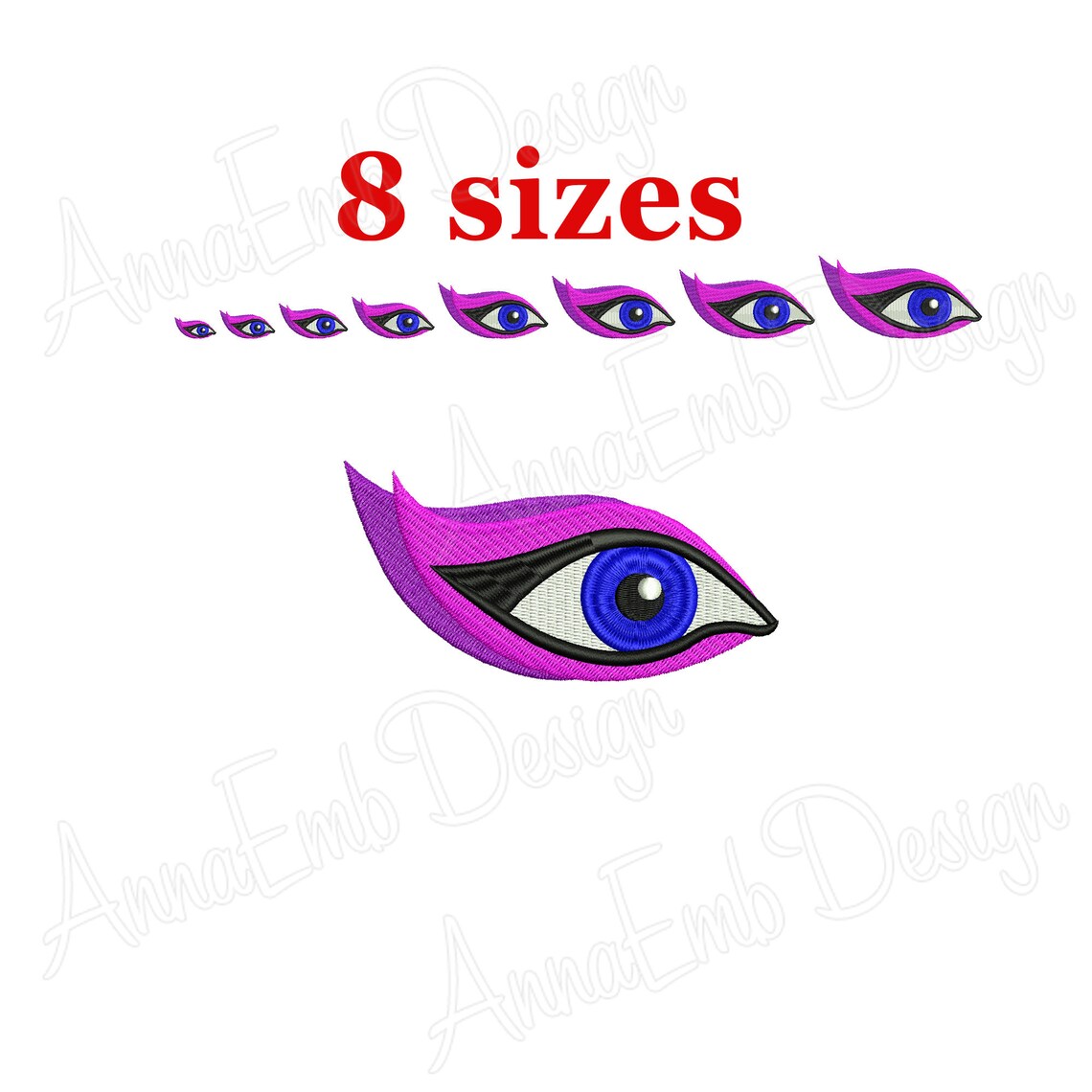 Eyes With Lashes Embroidery Design. Eyes Embroidery Design. Face ...