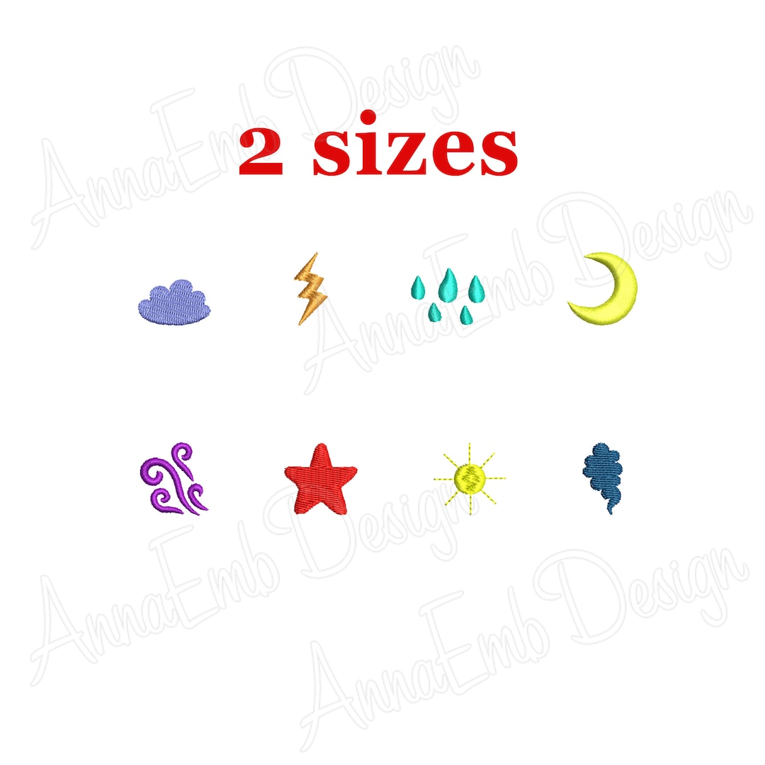 Weather Embroidery Design. Mini Design. Summer Embroidery. Machine ...