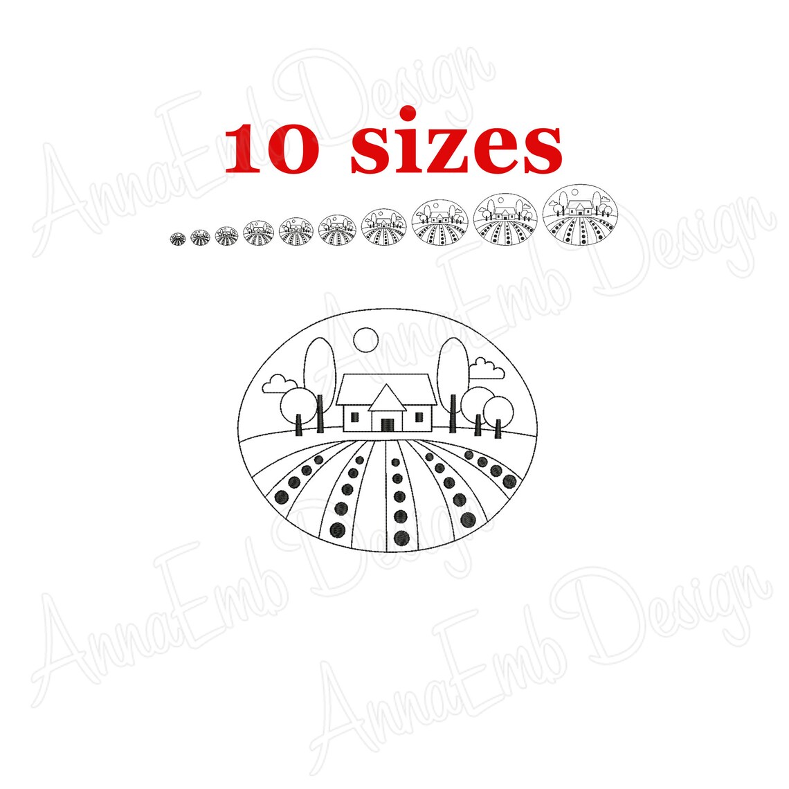 Farm Embroidery design. Field embroidery Barn mini Embroidery. | Etsy