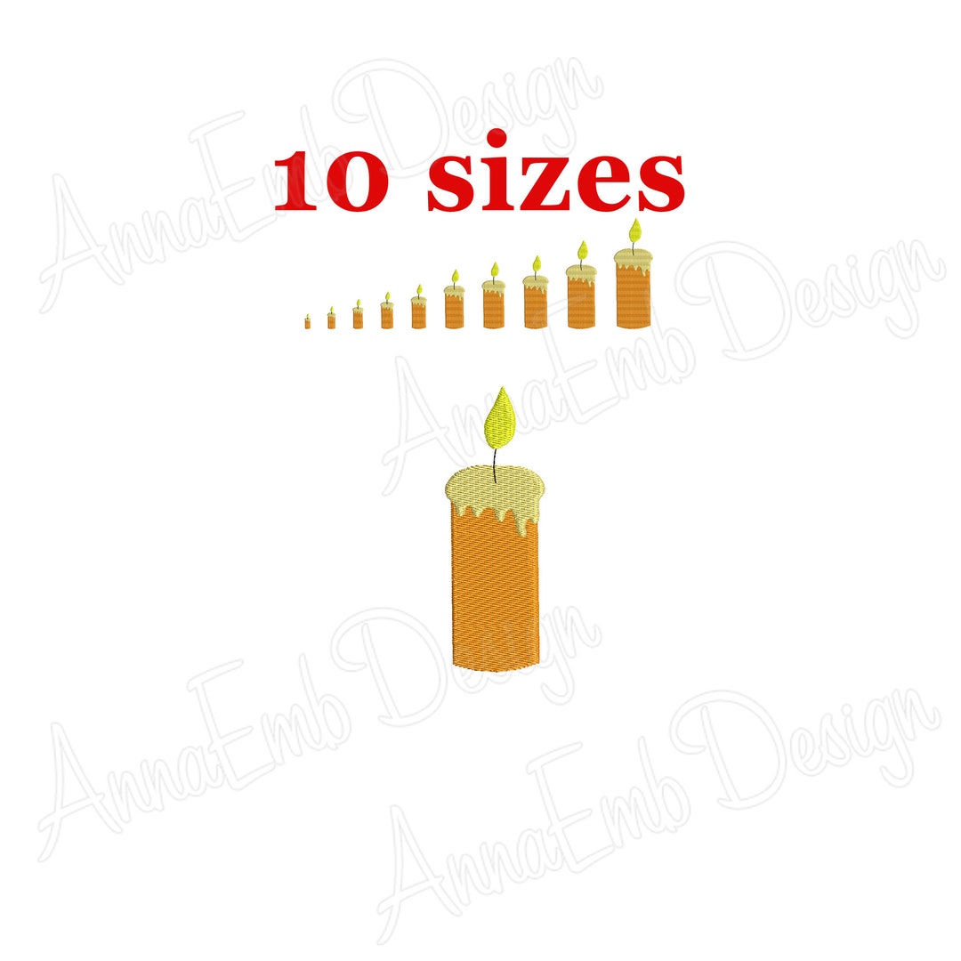 Candle Embroidery Design. Candle Mini. Machine Embroidery Design ...