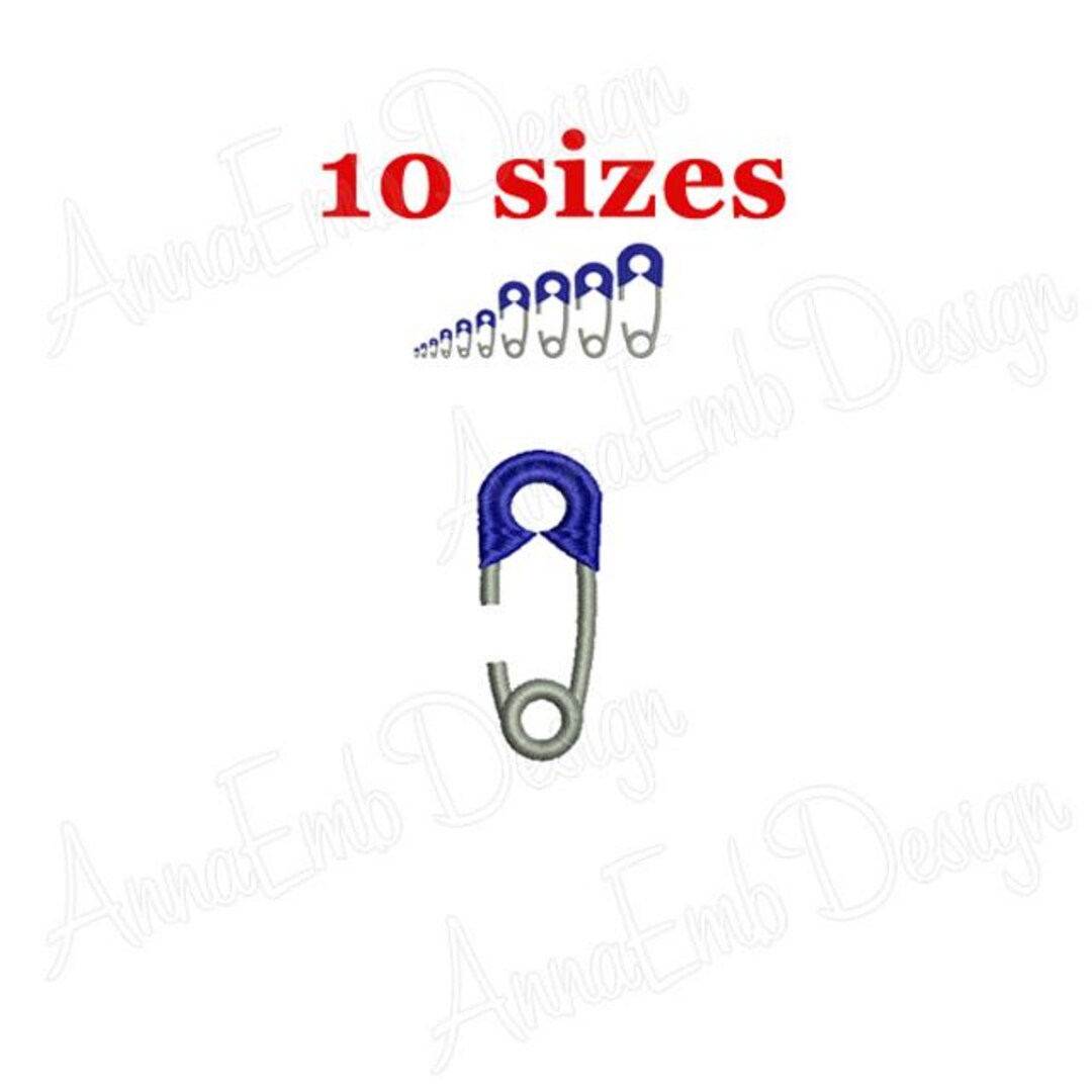 Diaper Pin Embroidery Design. Diaper Pin Filled Stich. Diaper Pin ...