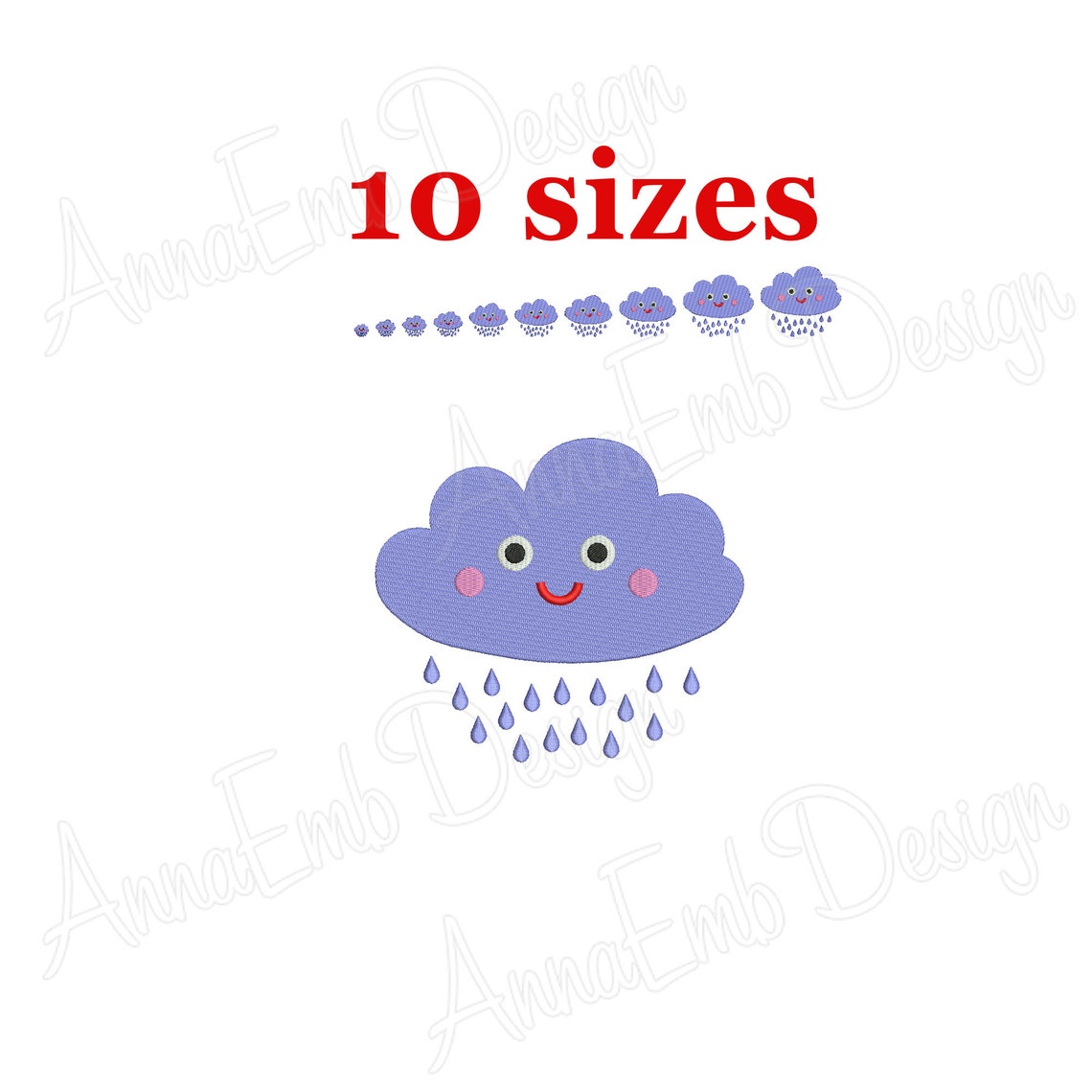 Cloud Embroidery Design. Cloud Mini. Machine Embroidery | Etsy