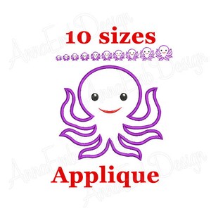 Octopus Applique Embroidery Design. Octopus Mini Embroidery Design ...