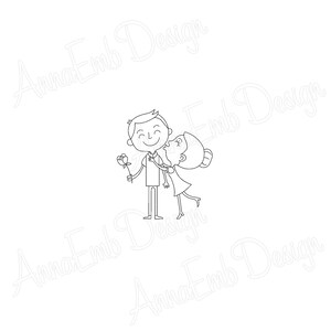 Cute Couple Embroidery Design. Boy and Girl Embroidery. Love Embroidery ...