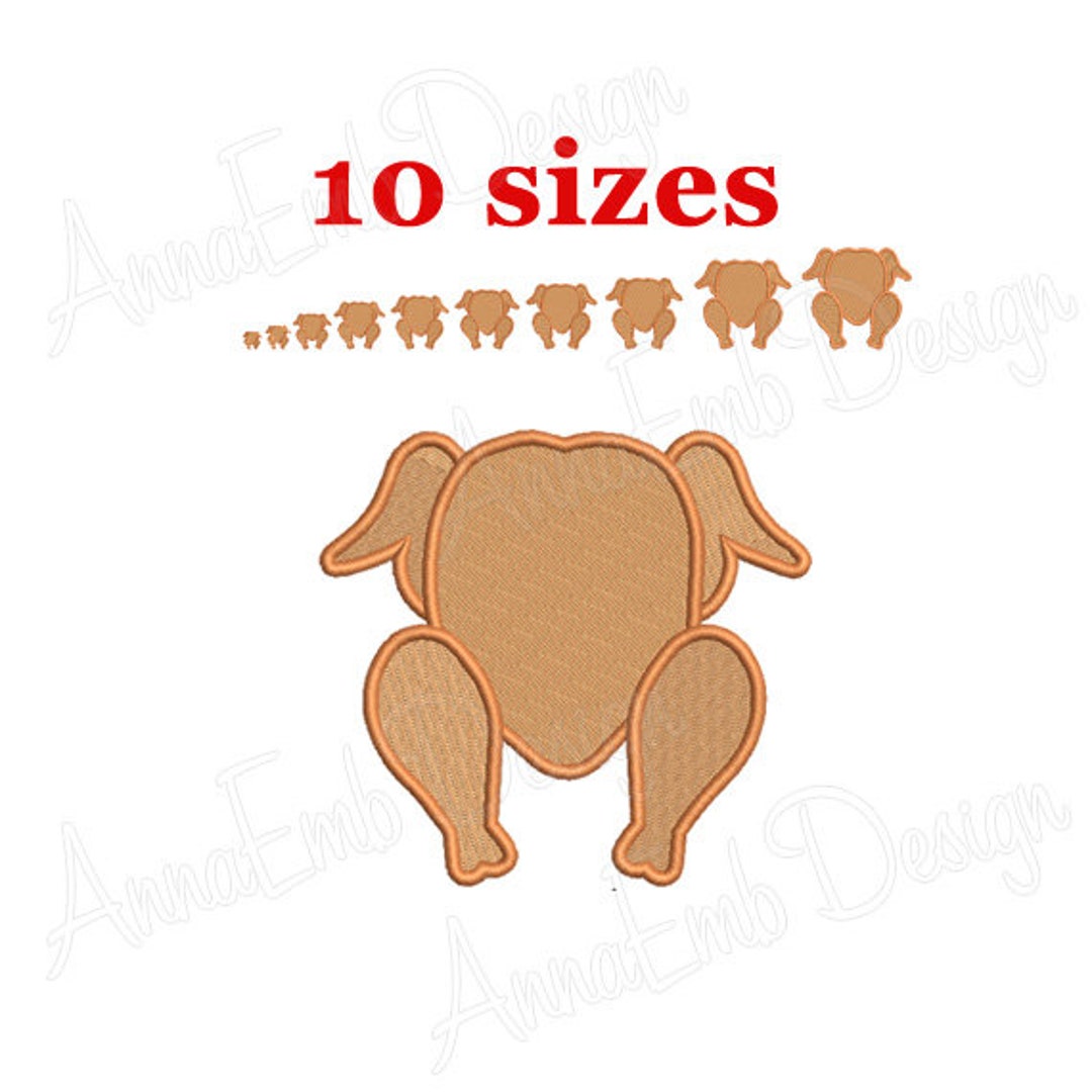 Turkey Embroidery Design. Turkey Silhouette Embroidery. Turkey Design ...
