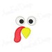 Turkey Face Applique Embroidery Design. Thanksgiving Turkey Embroidery ...