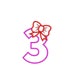 Bow With Number 3 Applique Machine Embroidery Design. Number 3 Birthday ...