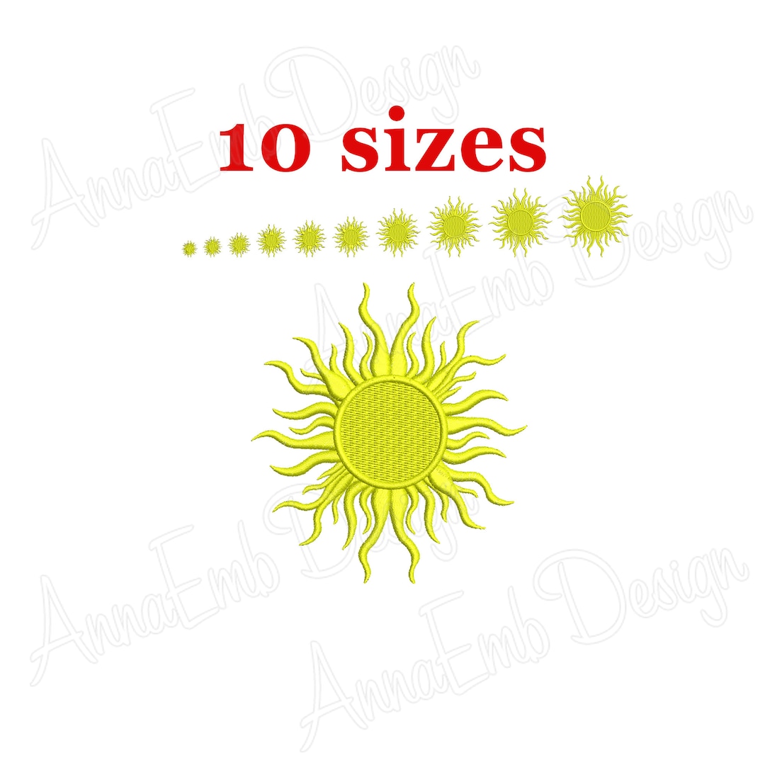Sun Embroidery Design. Sunshine Design. Sun Mini Embroidery. Sun ...