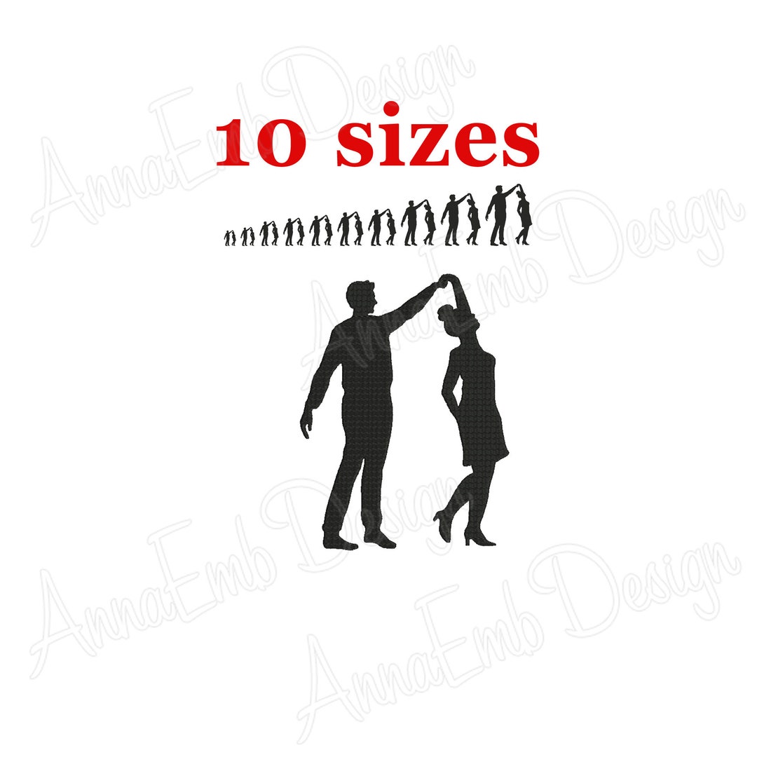 Dancers Embroidery Design. Dancers Silhouette. Machine Embroidery ...