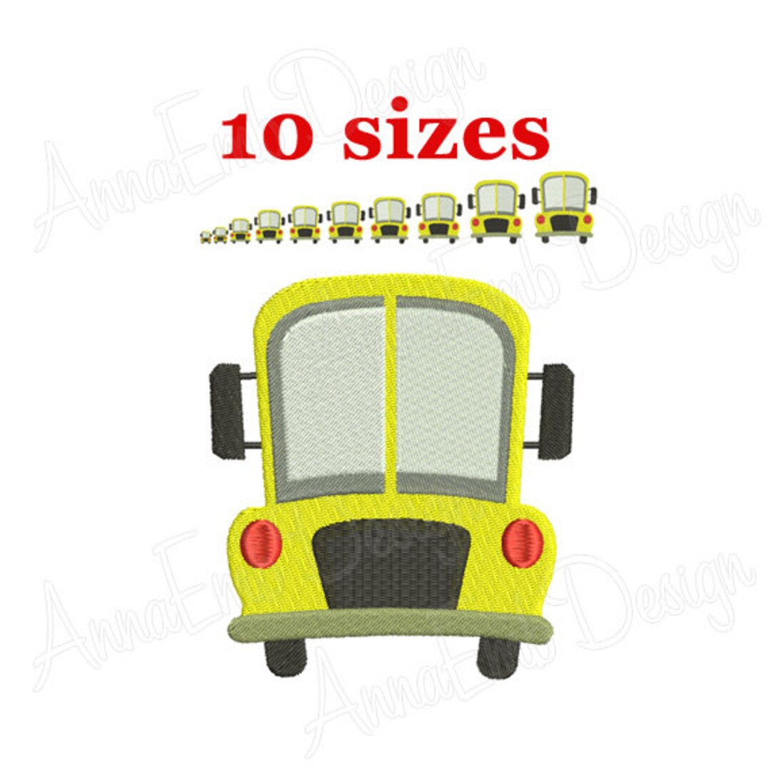 School Bus Embroidery Design. Mini School Bus. Back to School. School ...