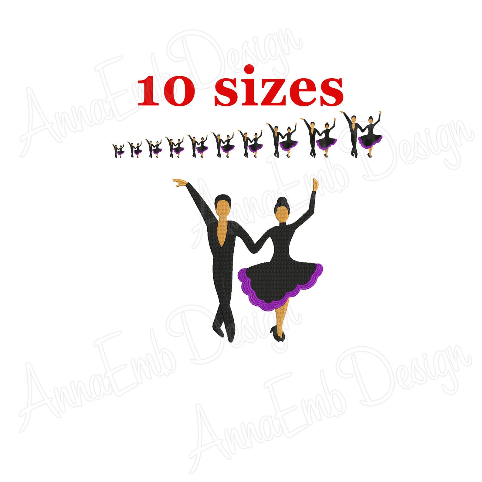 Dancers Embroidery Design. Dancers Silhouette. Machine Embroidery ...