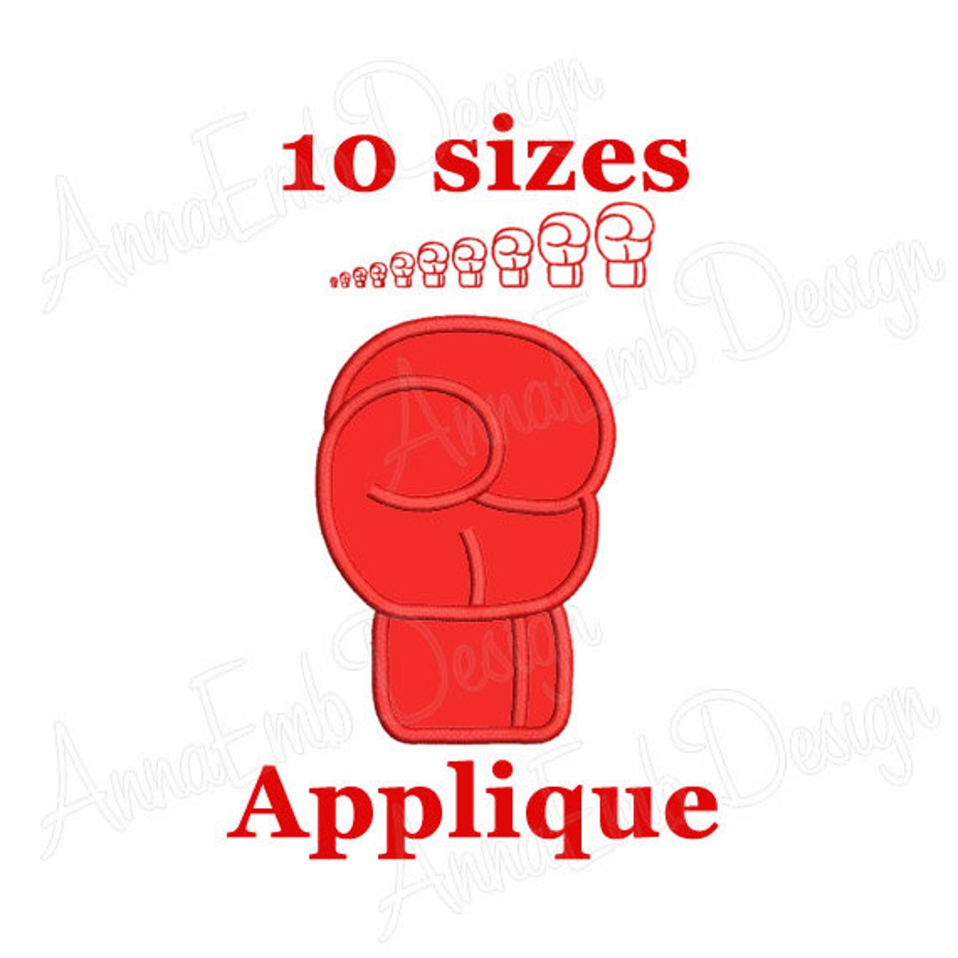 Boxing Glove Applique Embroidery Design. Boxing Glove Embroidery Design ...