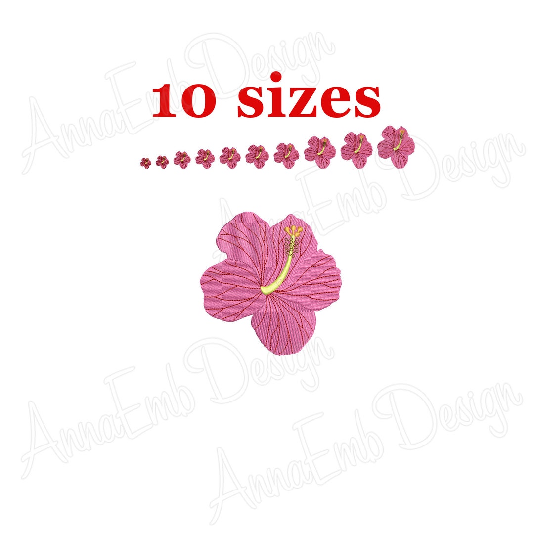 Hibiscus Embroidery Design. Hibiscus Silhouette. Hibiscus Design. Mini ...