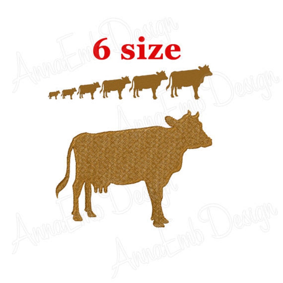 Cow Embroidery Design. Cow Silhouette. Cow Mini Embroidery. Cow Design ...
