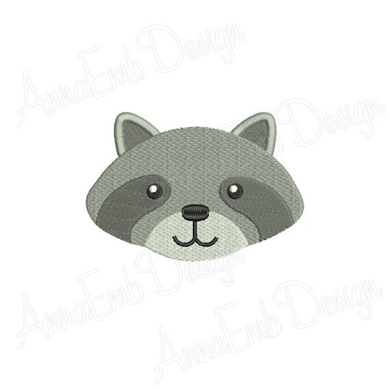 Raccoon Embroidery Design. Raccoon Design. Mini Raccoon. - Etsy