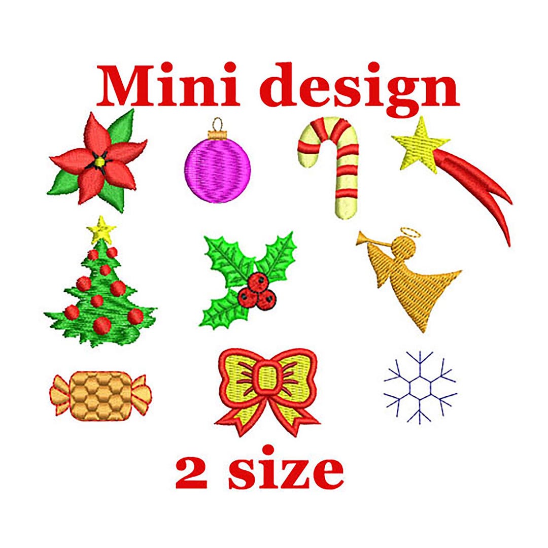 Christmas Embroidery Design. Christmas Mini Design. Christmas Tree Bow ...