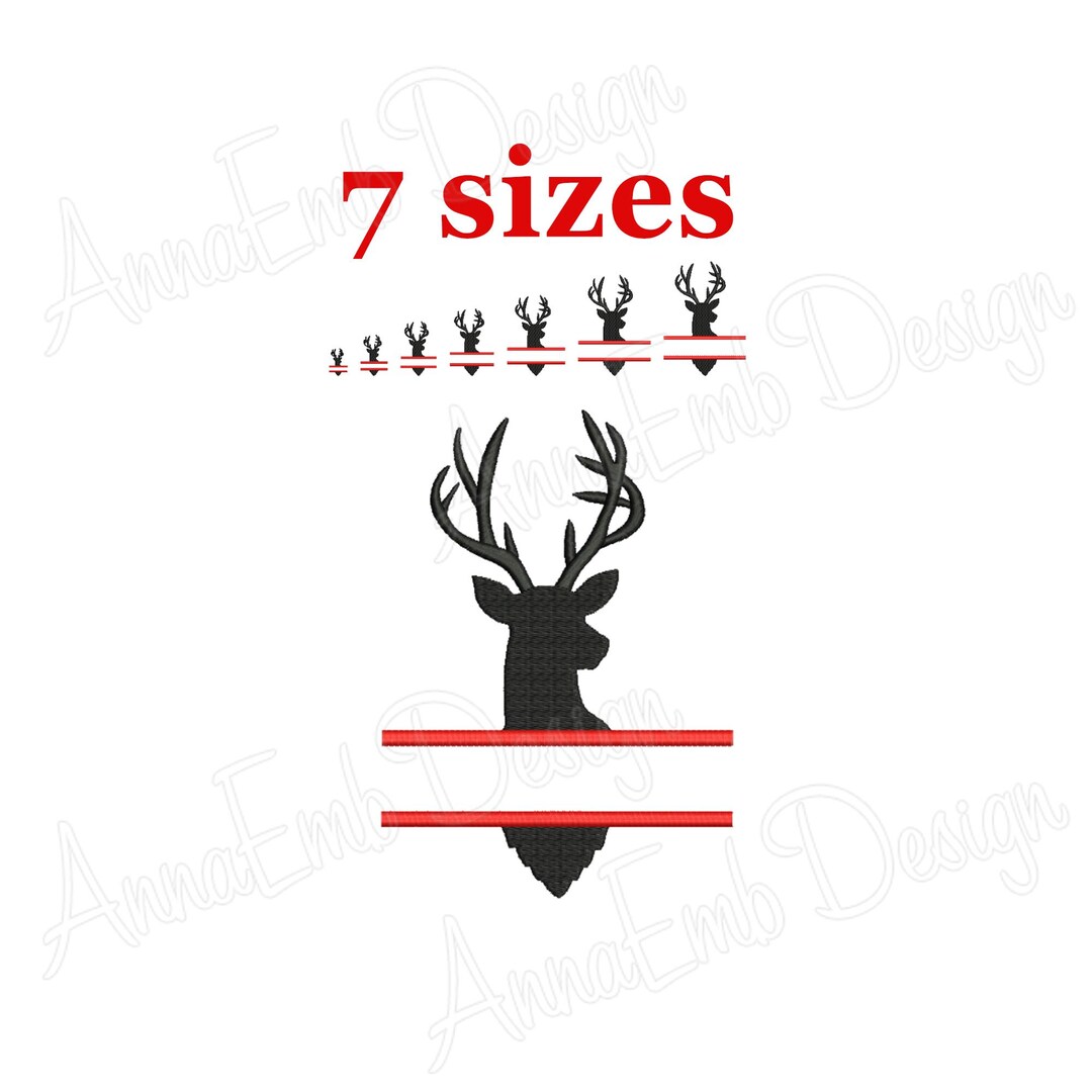 Split Deer Head Embroidery Design. Deer Head Mini Embroidery. Deer ...
