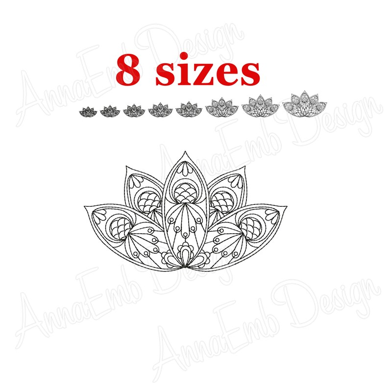 Lotus Flower Embroidery Design. Machine Embroidery Design. - Etsy
