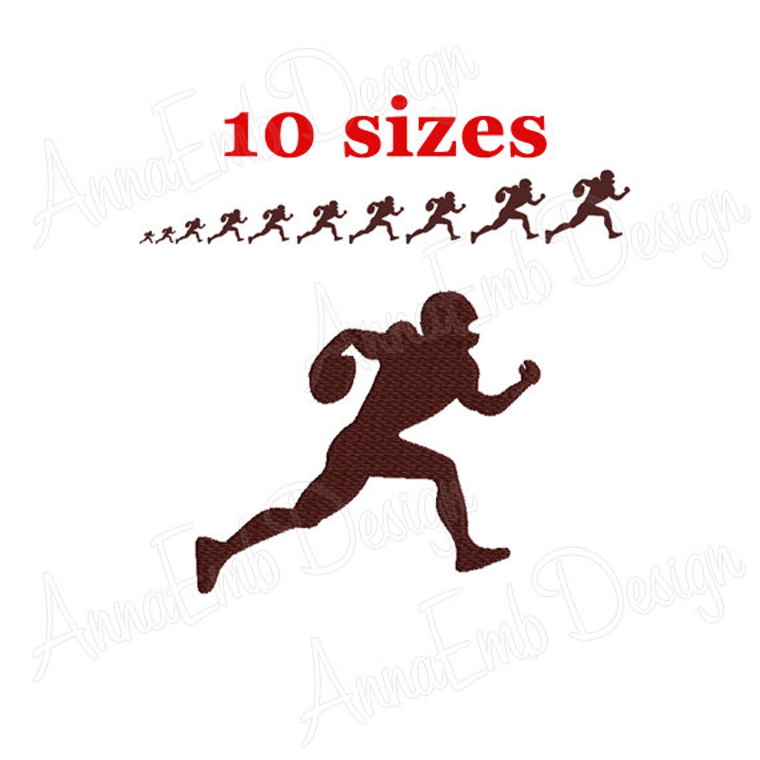 Football Player Embroidery Design. Football Player Silhouette. Football ...