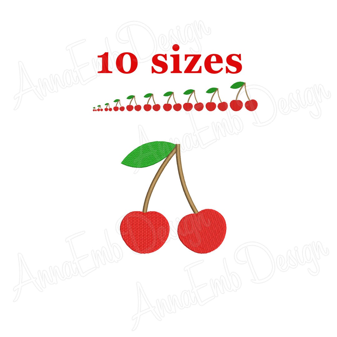 Cherry Embroidery Design. Cherry Mini. Machine Embroidery Design ...