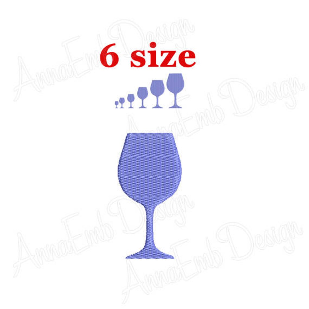Wineglass Embroidery Design. Goblet Silhouette. Glass Silhouette ...