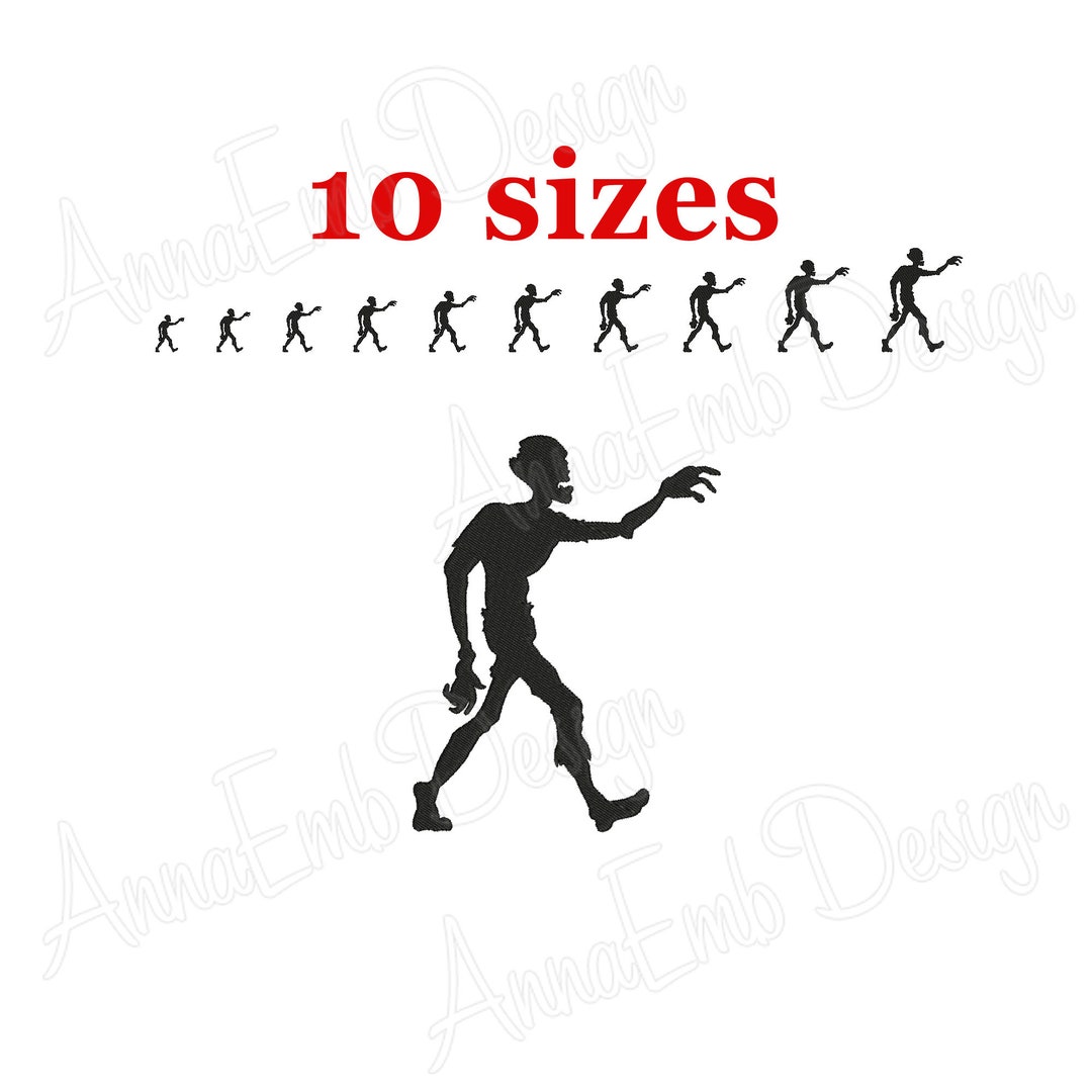 Zombie Embroidery Design. Machine Embroidery Design. Mini Zombie ...
