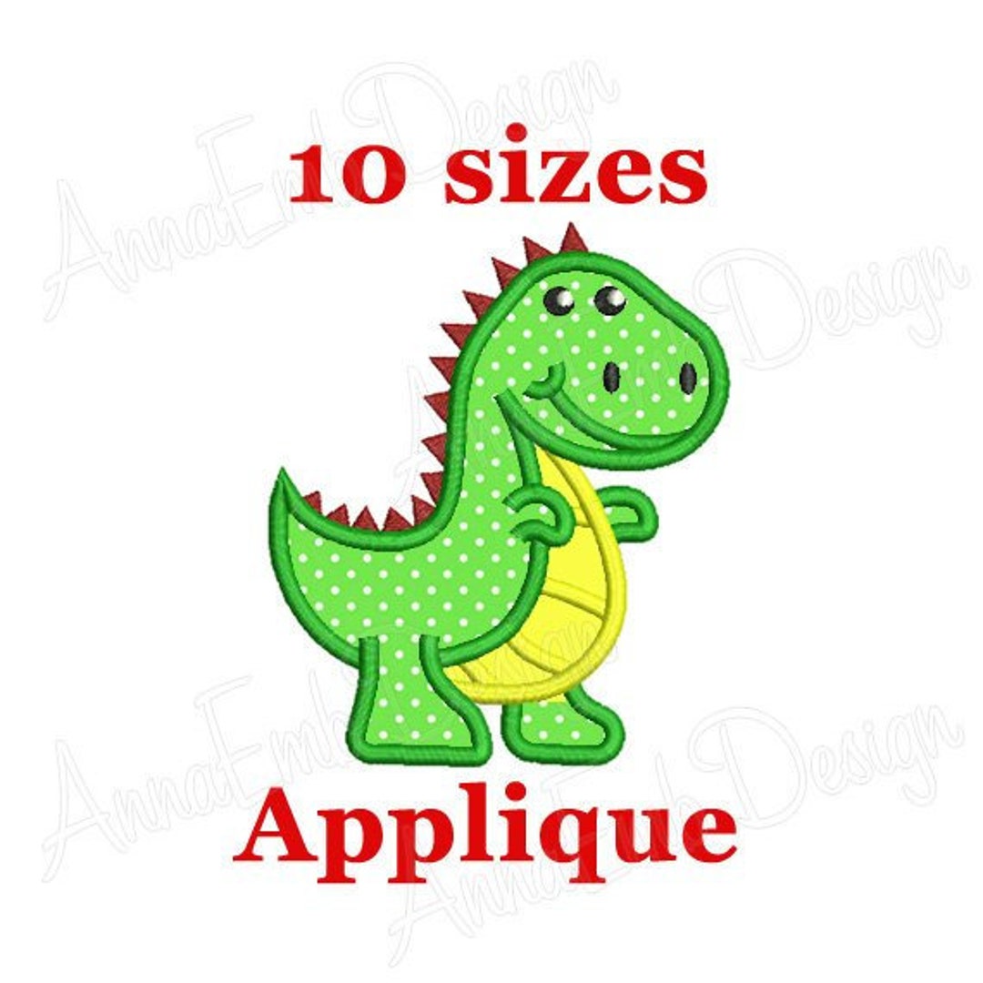 T-rex Dinosaur Applique Embroidery Design. Tyrannosaurus Applique ...