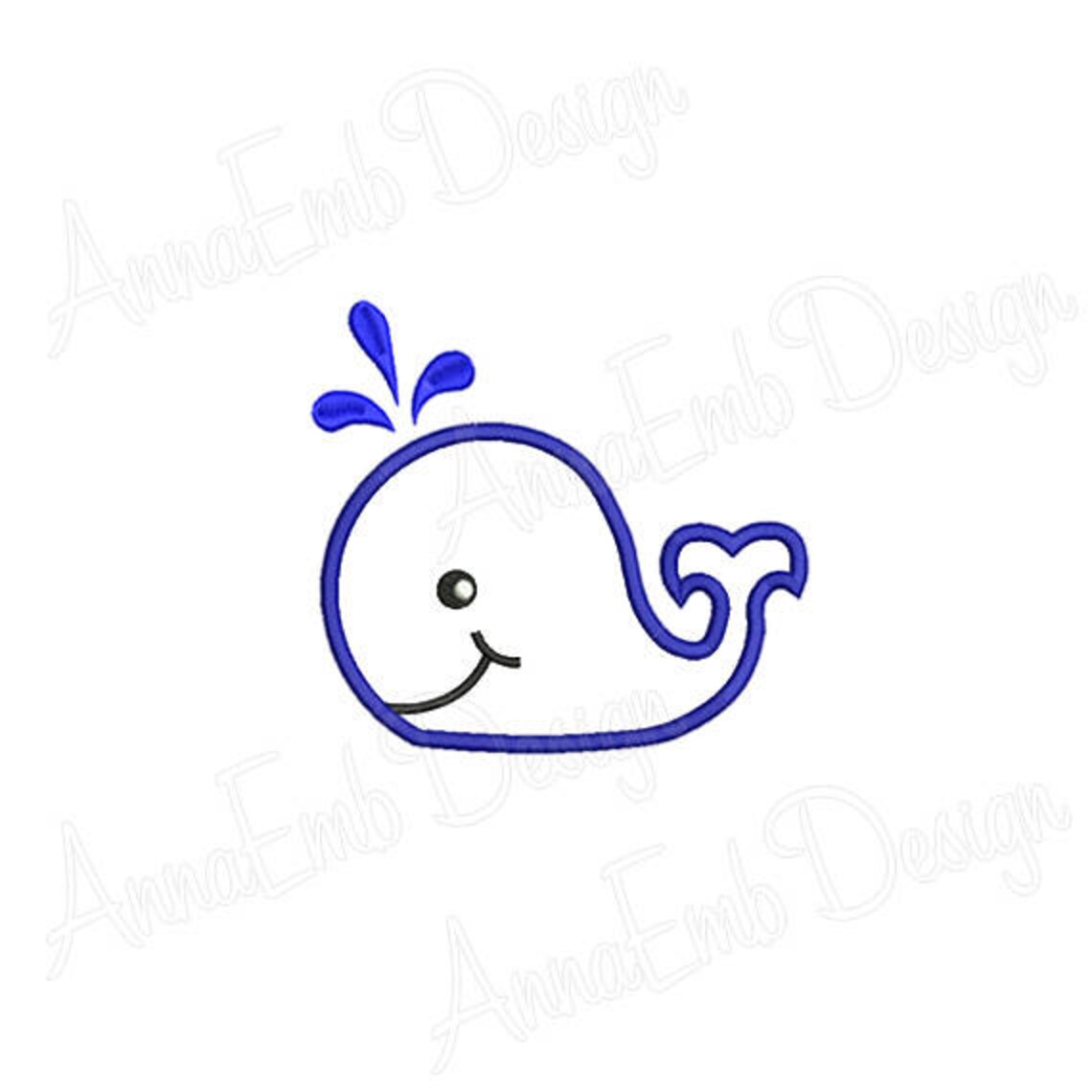 Whale Applique Embroidery Design. Whale Embroidery Design. - Etsy