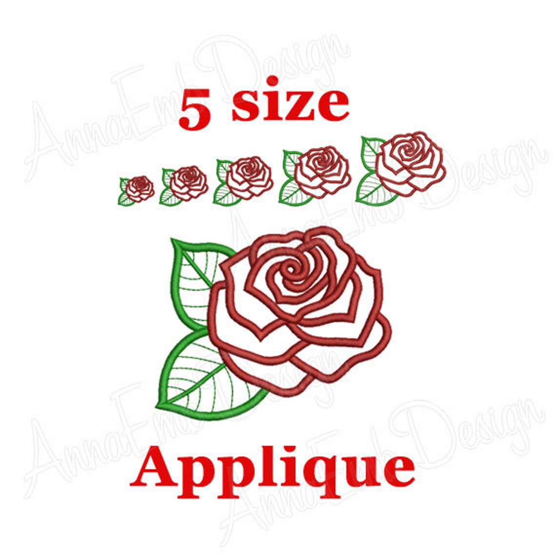 Rose Applique Embroidery Design. Flower Applique. Floral | Etsy