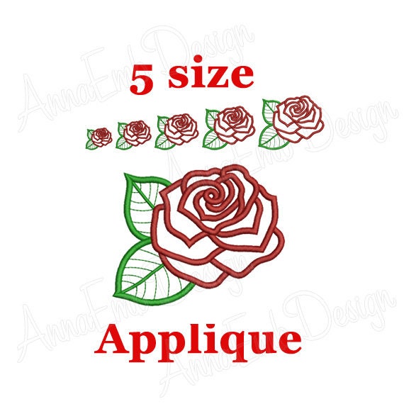 Rose Applique Embroidery Design. Flower Applique. Floral | Etsy