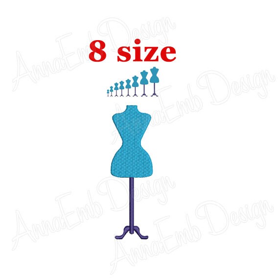 Dress Form Embroidery Design. Dress Form Silhouette Embroidery - Etsy