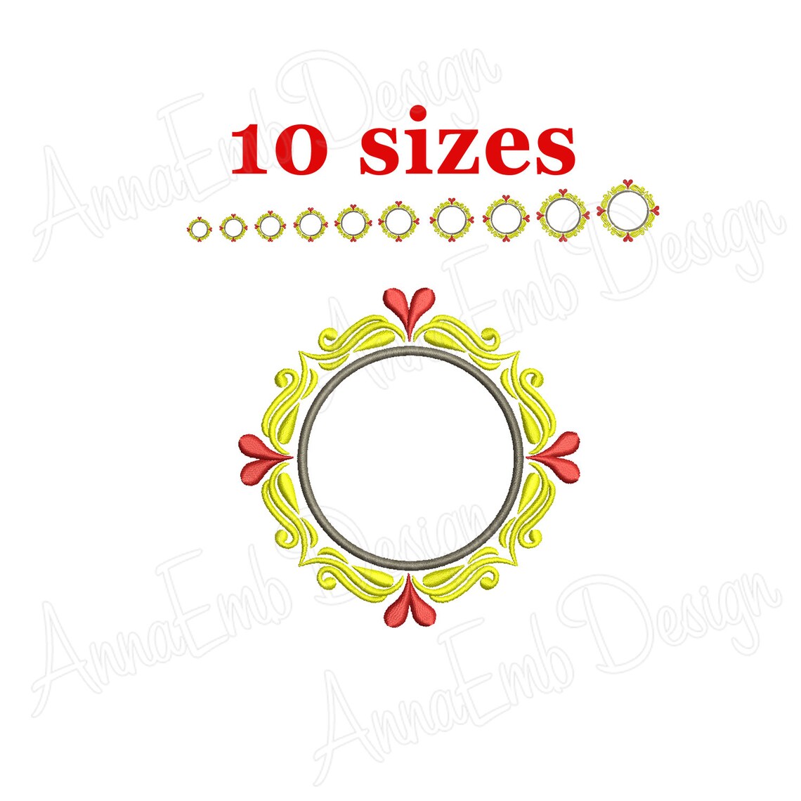 Circle Monogram Border Embroidery Design. Frame Embroidery - Etsy