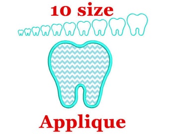 Tooth Applique Design. Tooth Embroidery Design. Teeth Applique Design ...