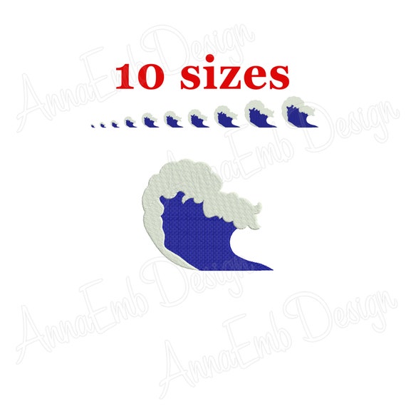 Wave Embroidery Design. Wave Silhouette. Wave Mini Embroidery. | Etsy
