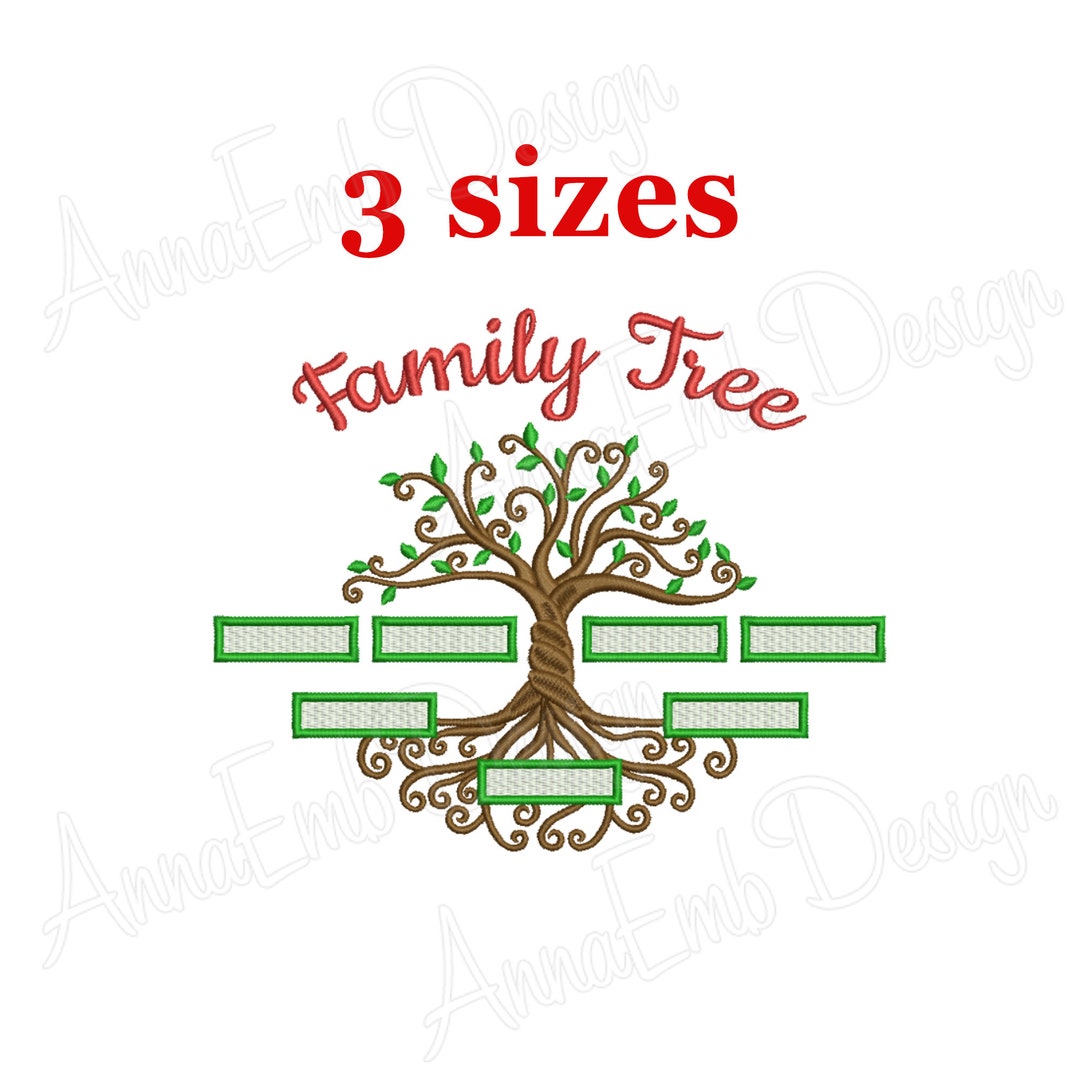 Family Tree Embroidery Design. Tree of Life Embroidery Design. Machine ...