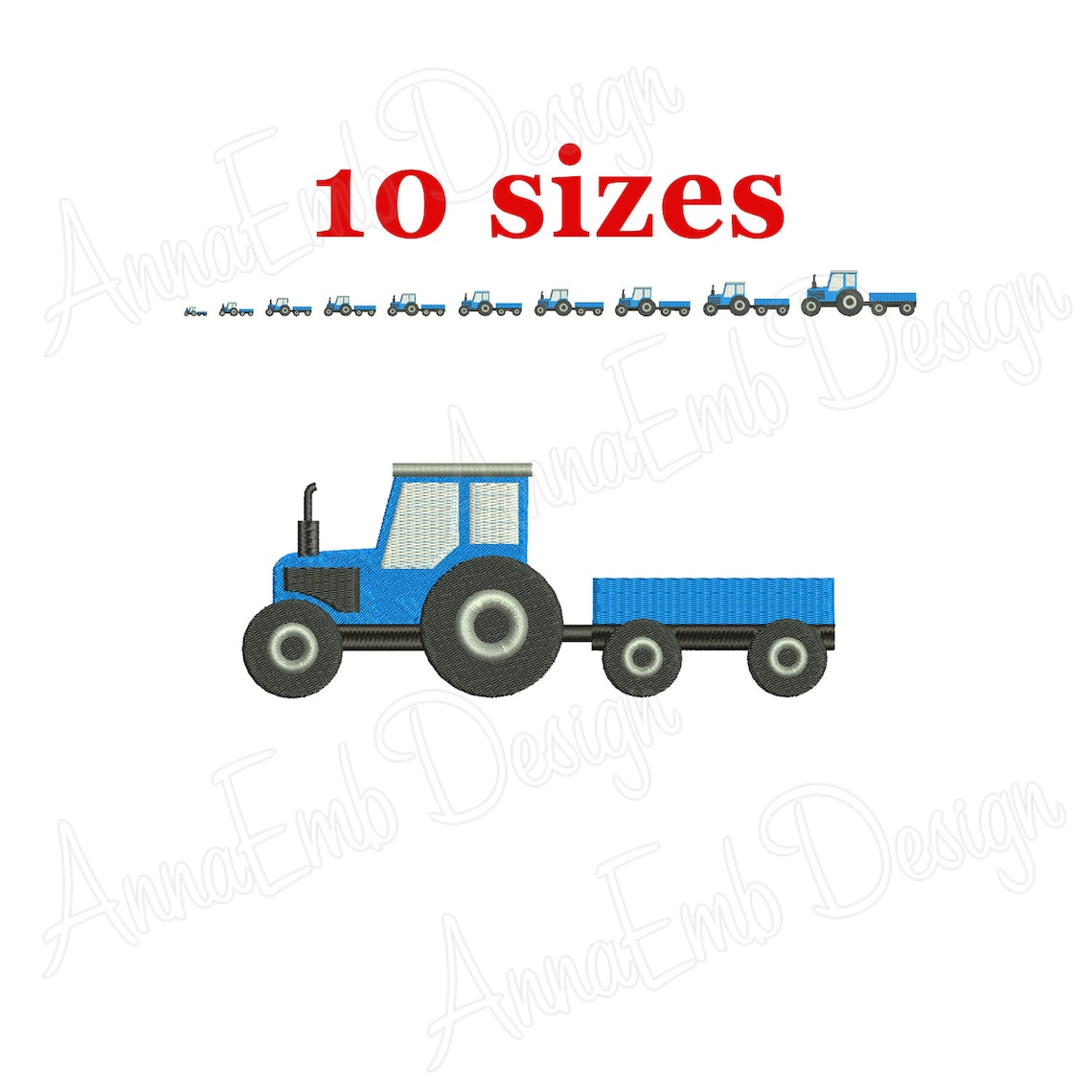 Tractor With Trailor Embroidery Design. Mini Tractor. Tractor - Etsy
