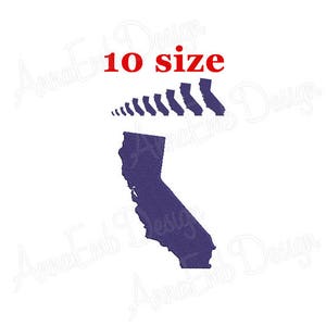 California Embroidery Design. California State Design. Machine ...