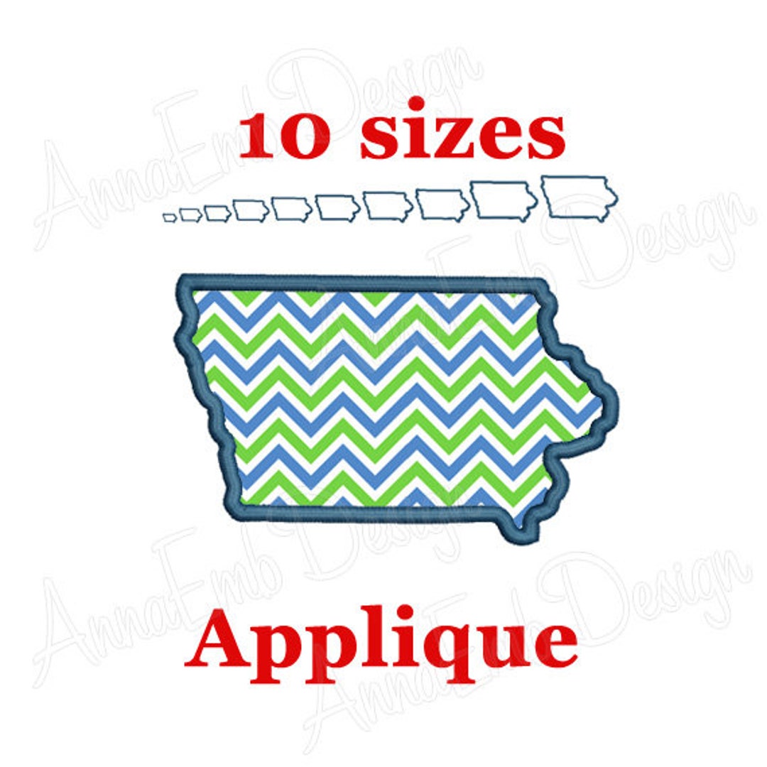Iowa Applique Embroidery Design. Iowa State Design. Machine Embroidery ...