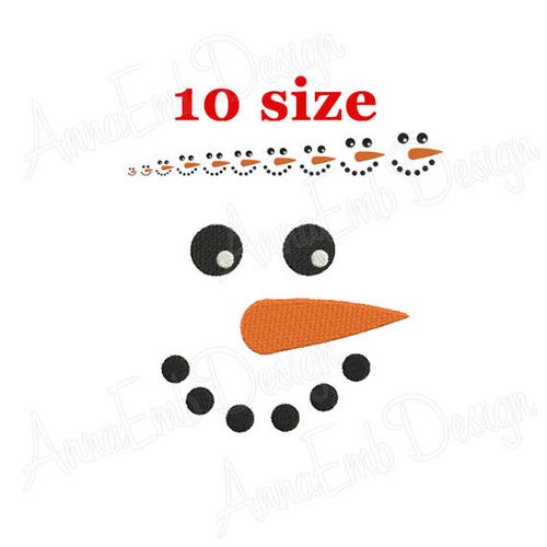 Snowman Face Embroidery Design. Mini Snowman. Machine | Etsy
