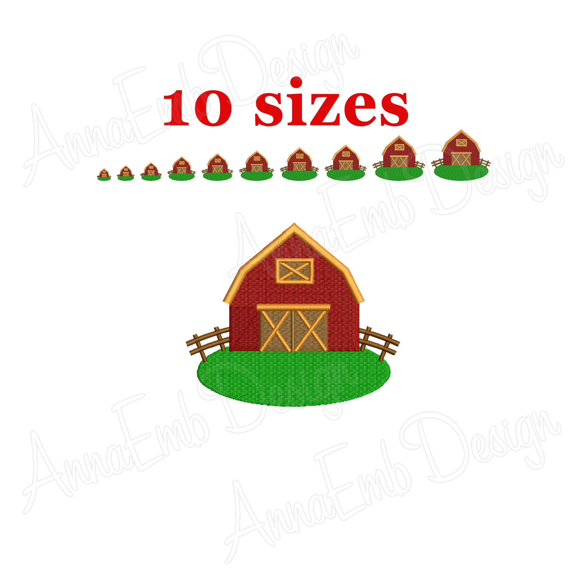 Craft Supplies & Tools Barn Embroidery design Farm Barn Barn design ...