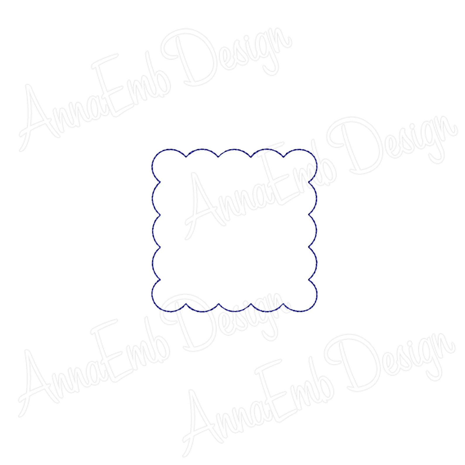 Scallop Embroidery Design. Basic Shape. Square Scallop Frame Embroidery ...